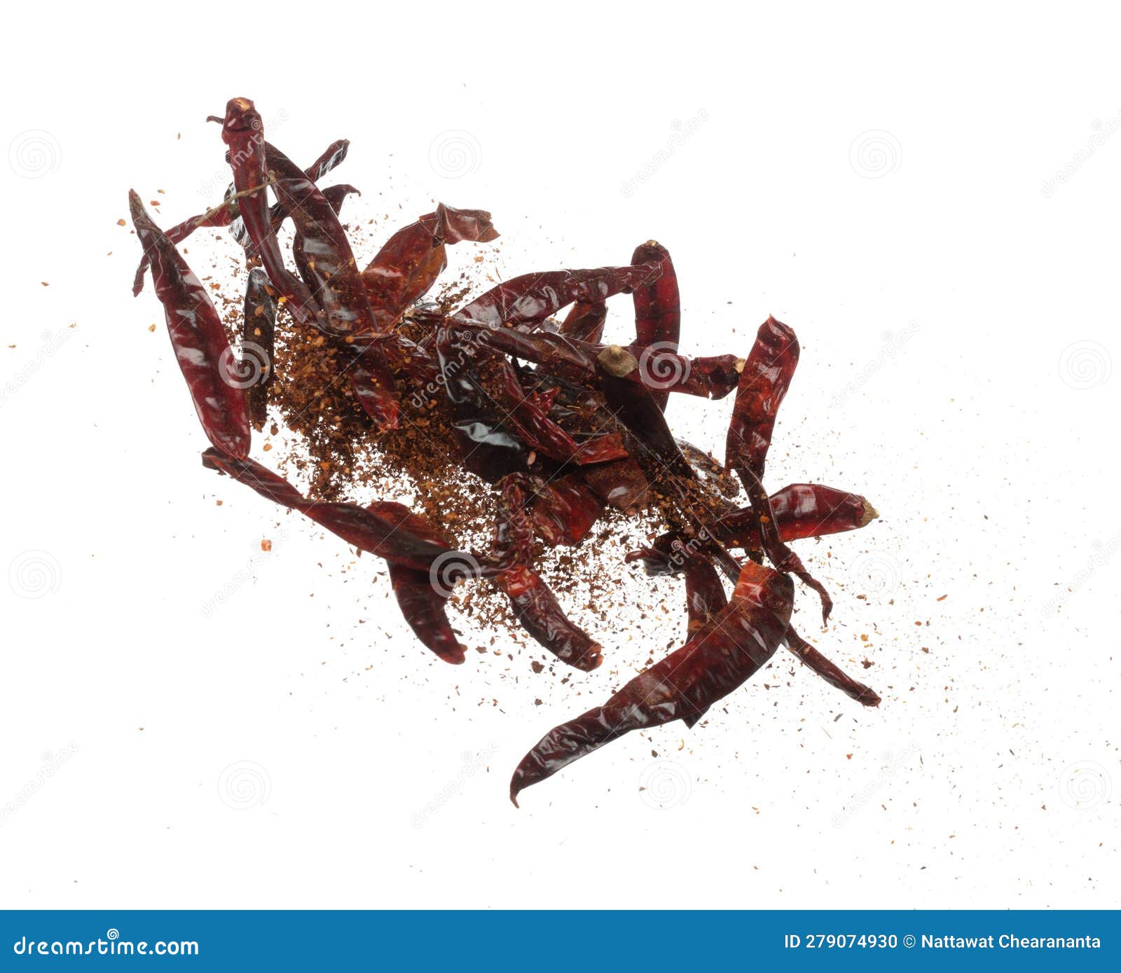 Dried Red Hot Chilli Fall Down Explosion, Dried Red Chilli Float ...