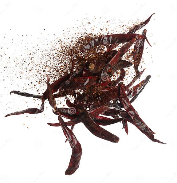 Dried Red Hot Chilli Fall Down Explosion, Dried Red Chilli Float ...