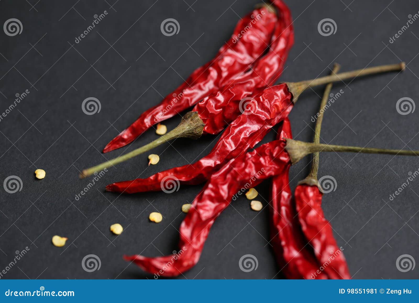Dried red pepper stock image. Image of contrast, detail - 98551981