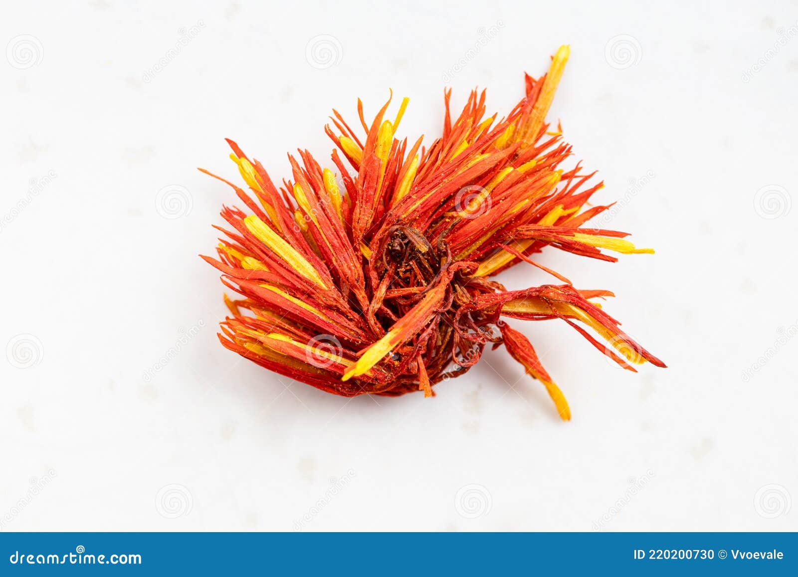 Dried Safflower Bloom Close Up on Gray Ceramic Stock Photo - Image of ...