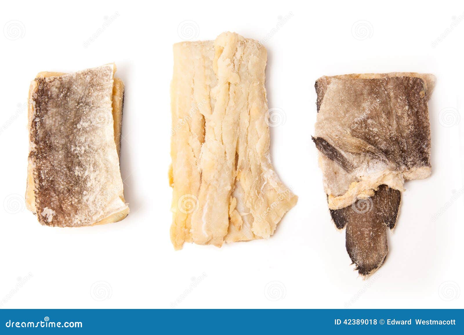 Dried Salt Cod Pieces, Isolated Stock Photo - Image of preserved, salt ...