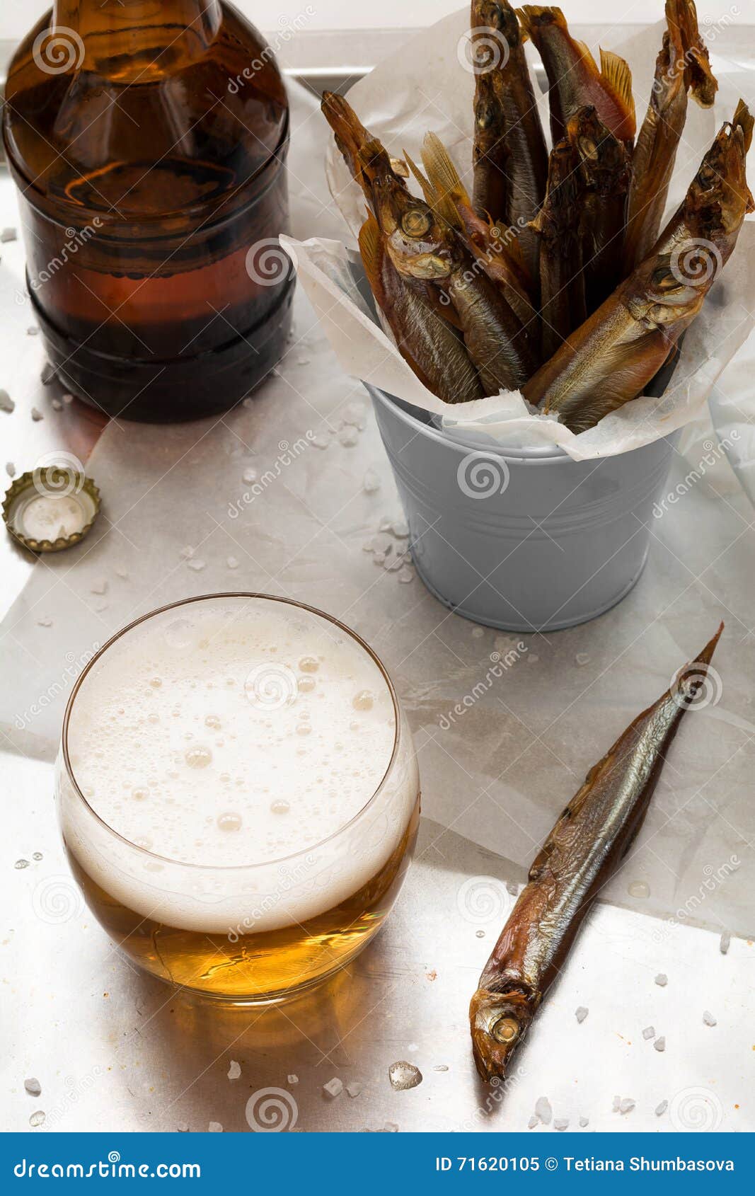 Dried Salted Capelin and Beer Stock Image - Image of beverage, beer ...
