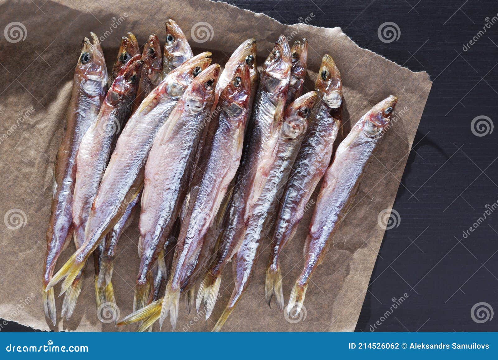 Dried salted capelin stock photo. Image of seafood, capelin - 214526062