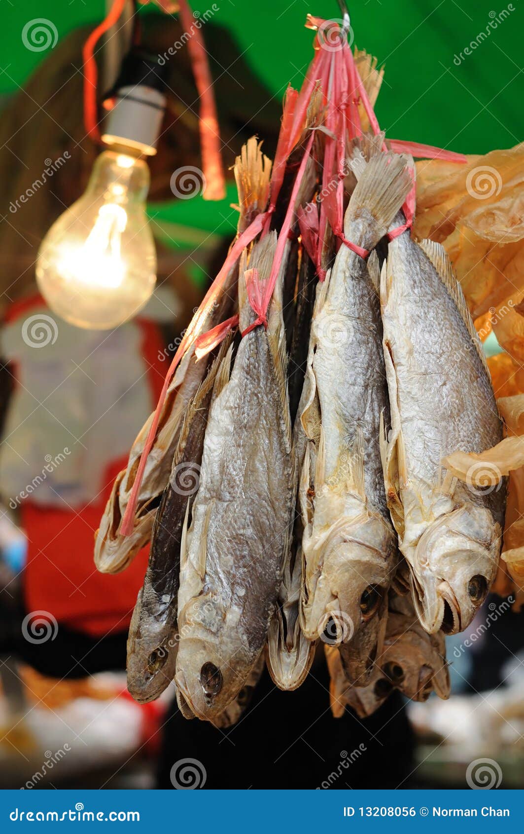 Salted Fish Drying Process With A Natural Background. Raw Fish ...