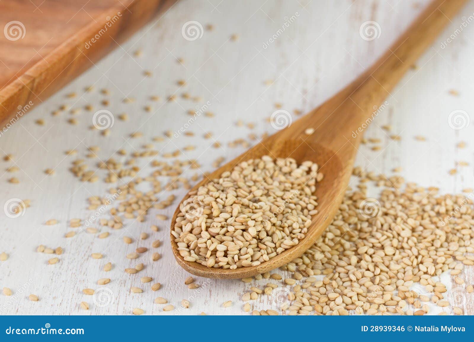 Dried sesame on spoon stock photo. Image of seeds, healthy - 28939346