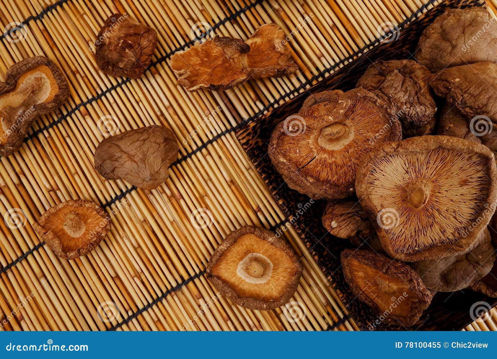 Dried Shiitake Mushroom stock image. Image of healthy - 78100455