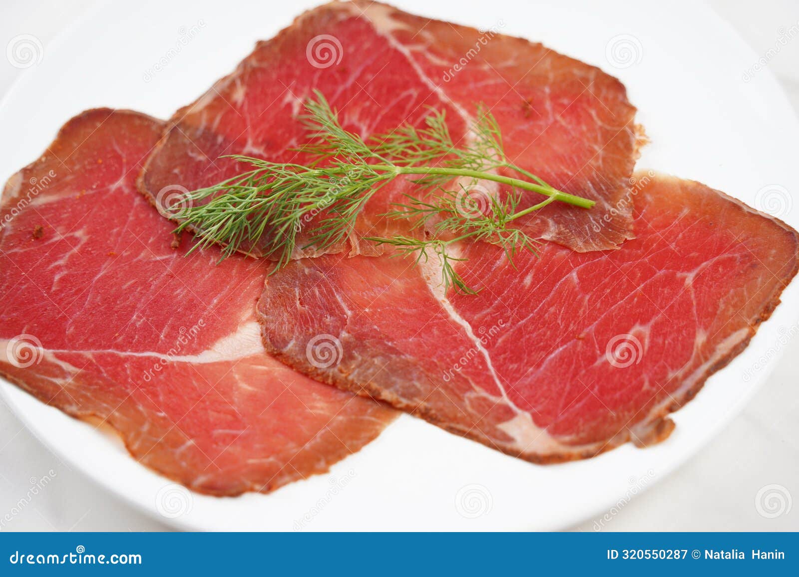 Dried Sliced Basturma, Cured Beef Meat Ready for Eat Stock Image ...