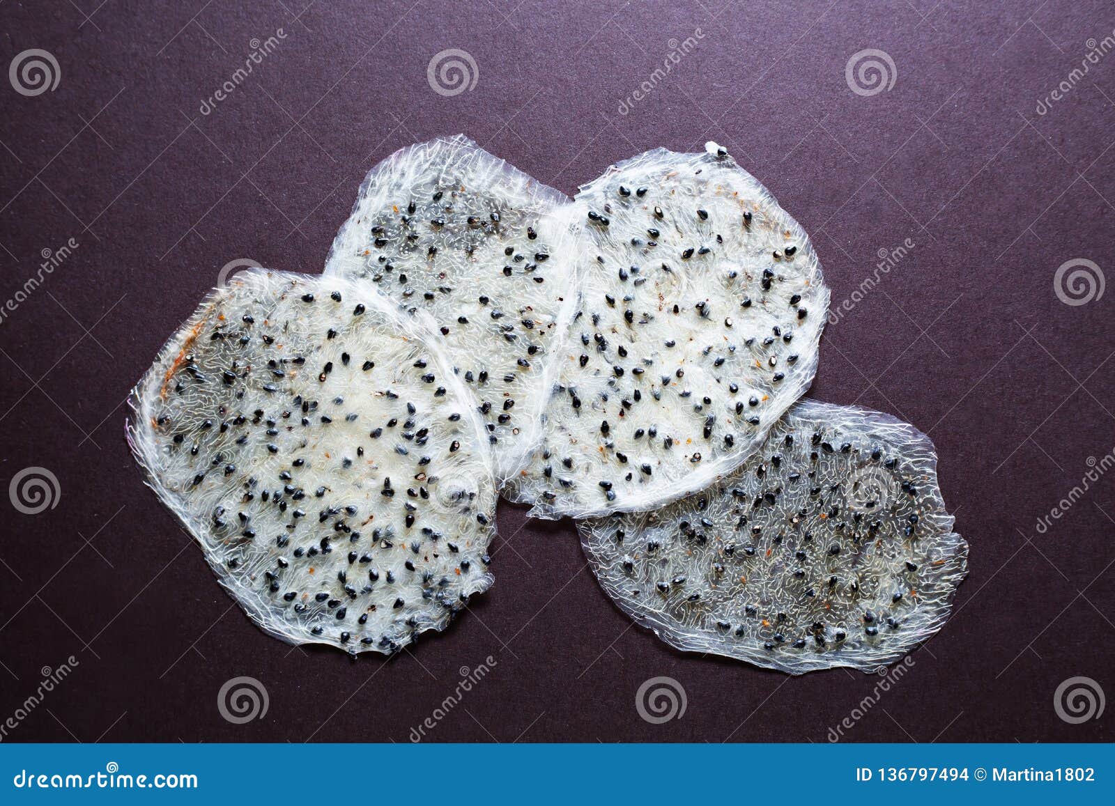 Dried sliced pitaya stock photo. Image of ripe, brown - 136797494