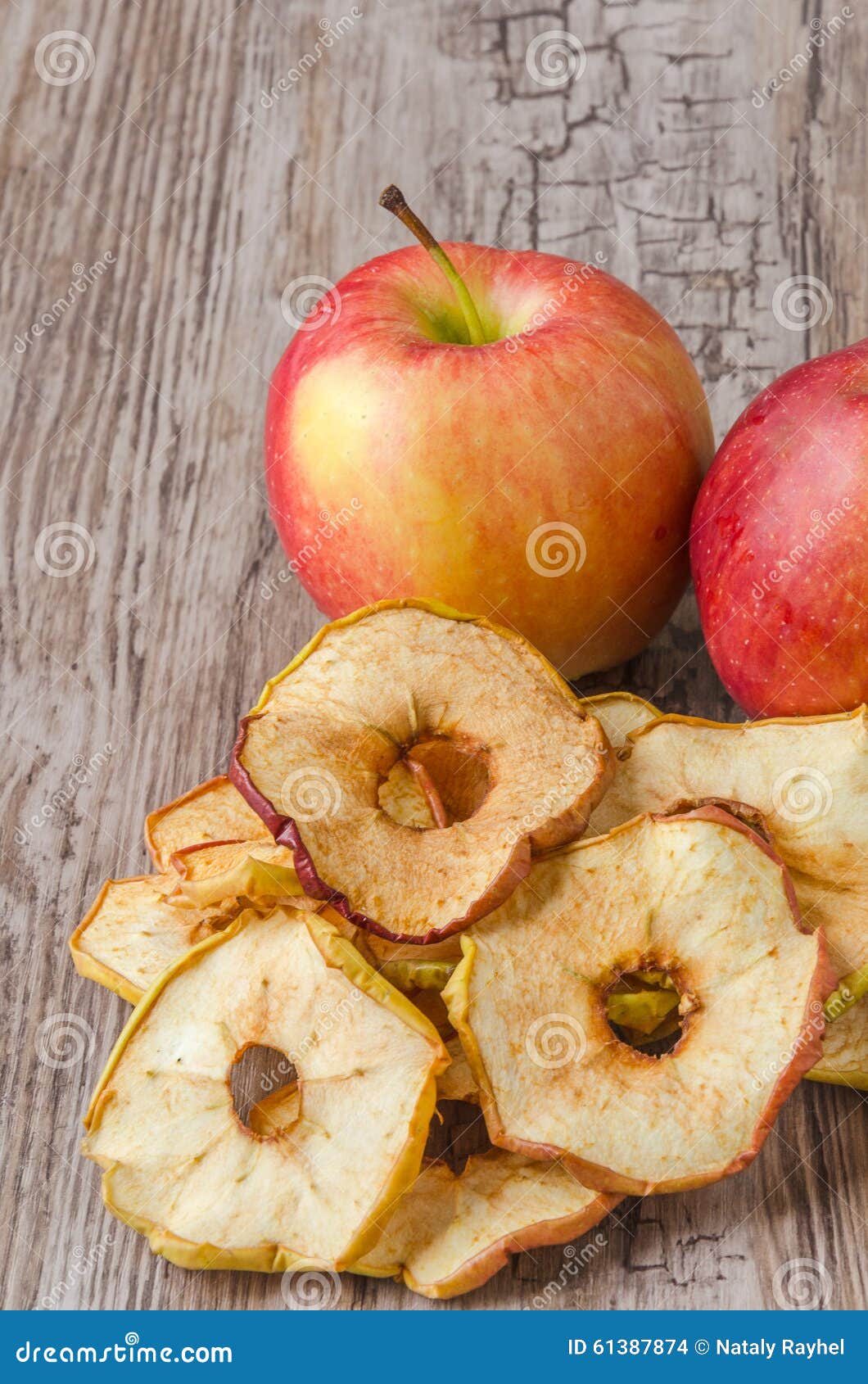Dried slices of apple stock photo. Image of yellow, organic - 61387874
