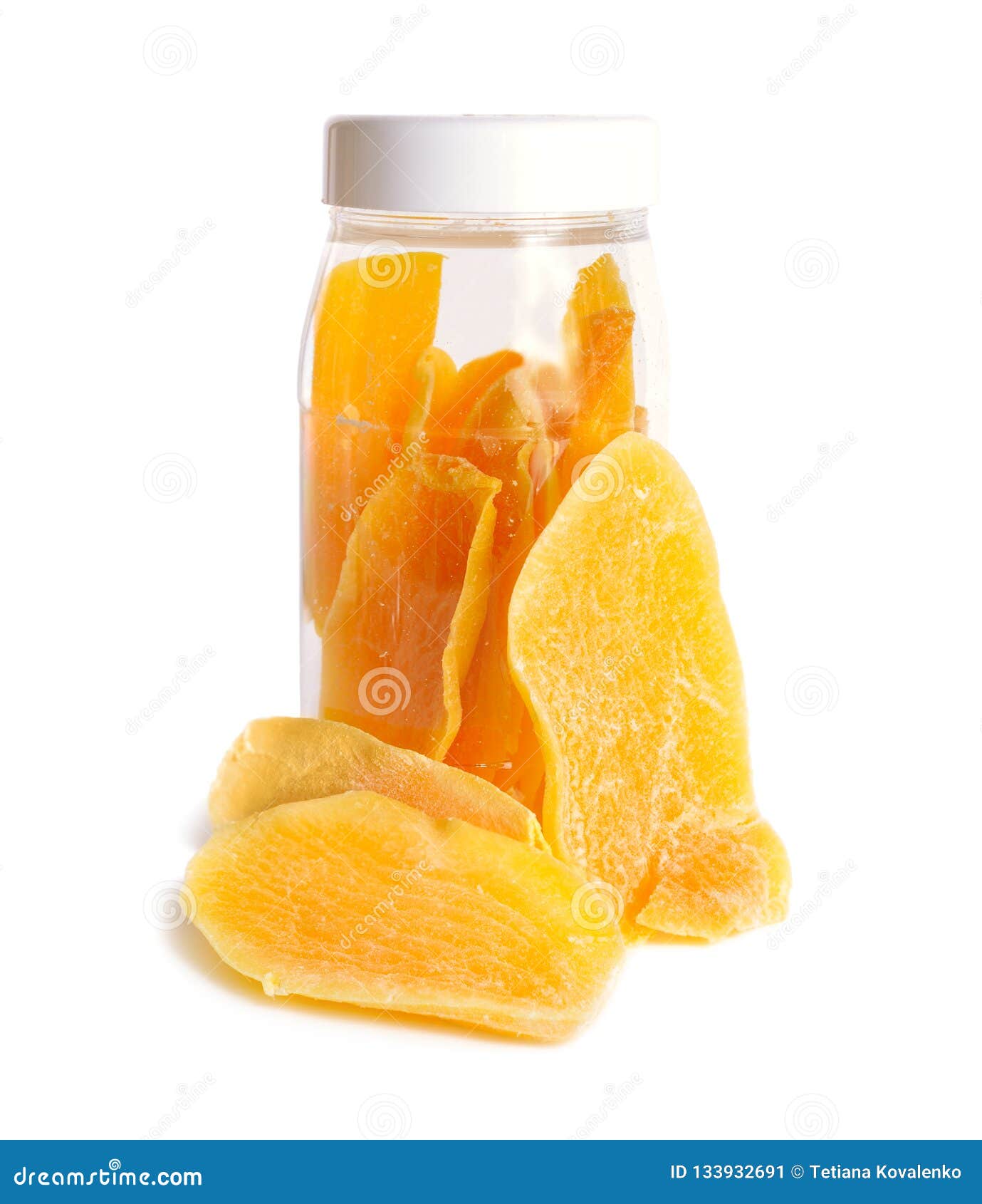 Dried Slices Mango Isolated on White Background Stock Image - Image of ...