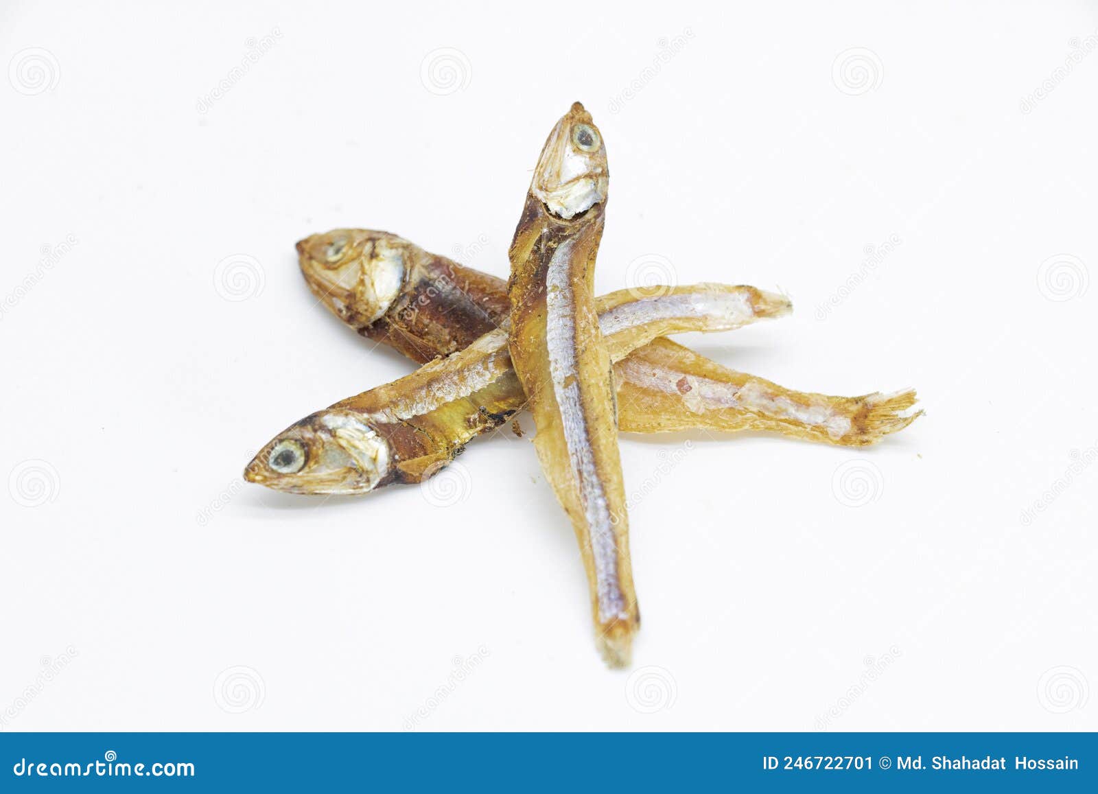 Dried Small Fish or Salted Anchovy Fishes Isolate on White Background ...