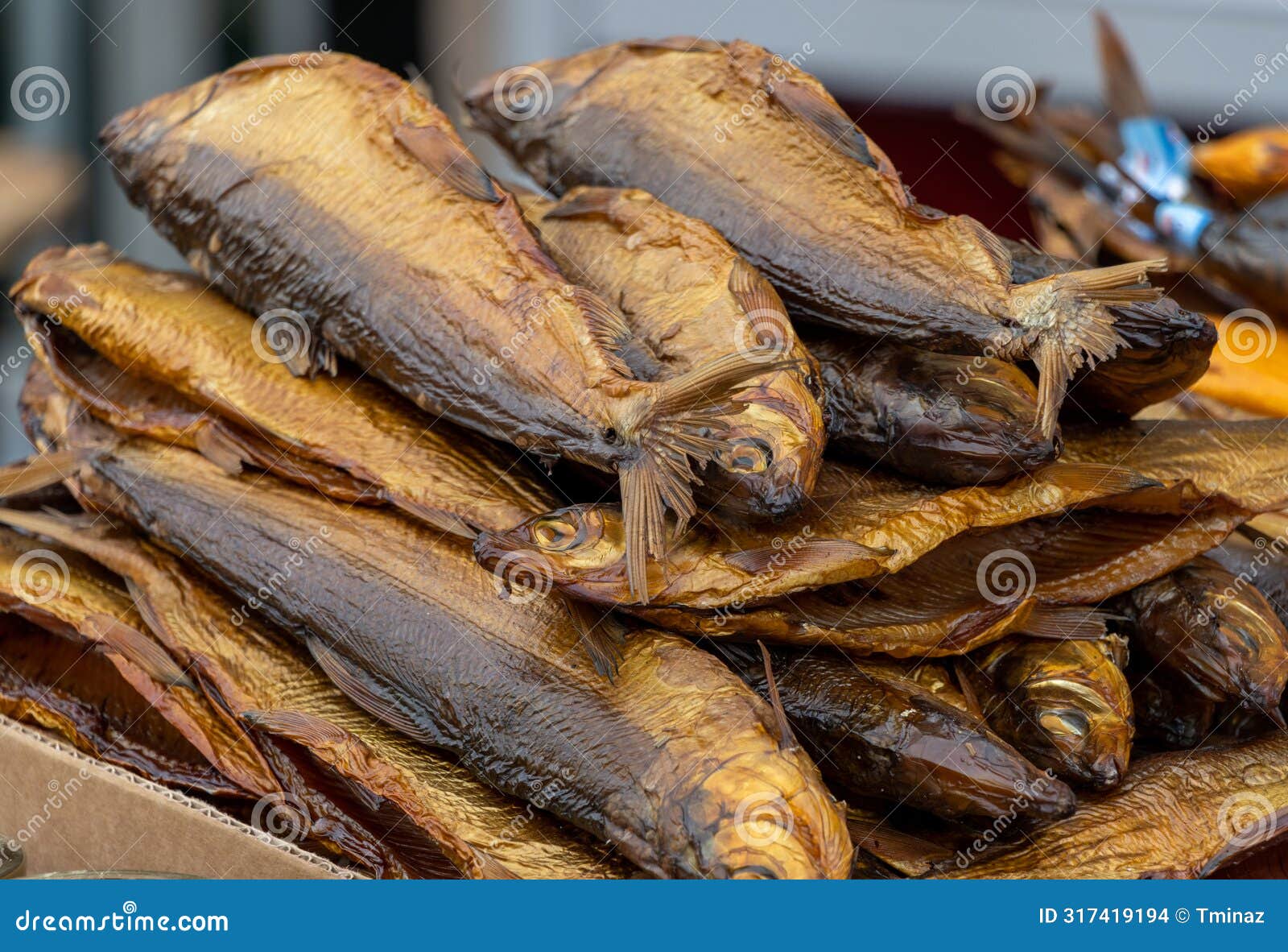 Dried and Smoked Lake Trout Fish Stock Photo - Image of closeup ...