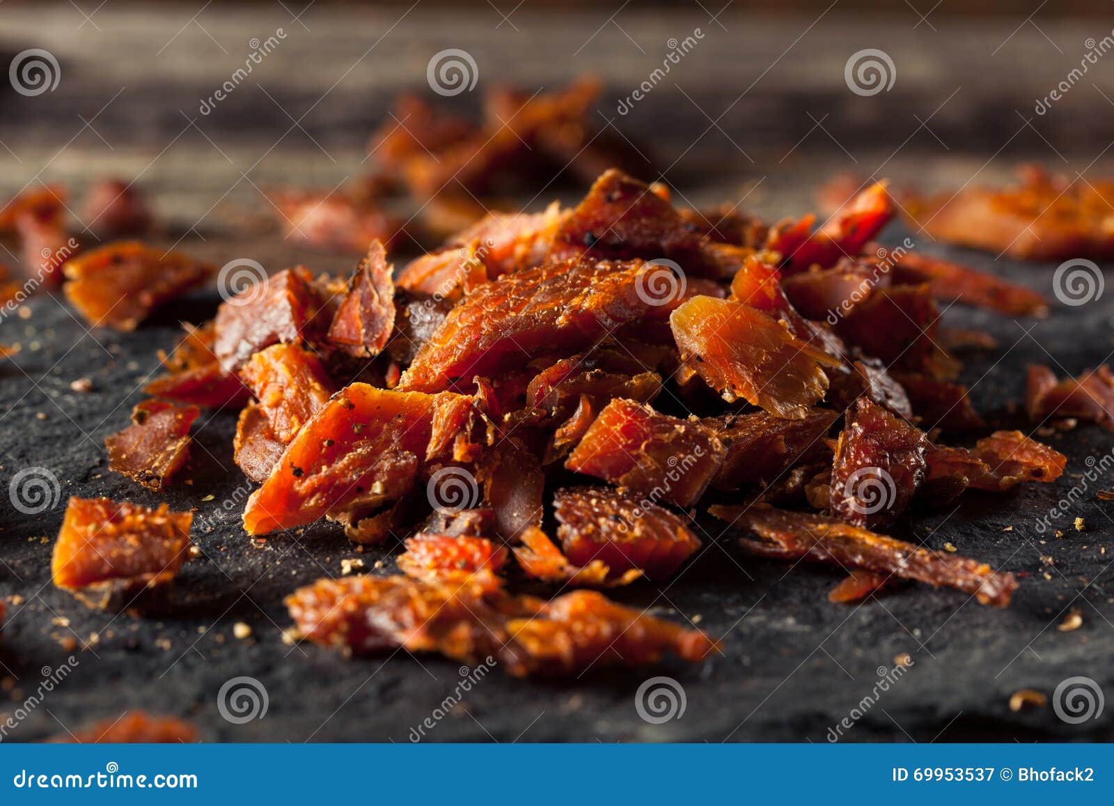 Dried Smoked Salmon Jerky stock image. Image of fillet - 69953537
