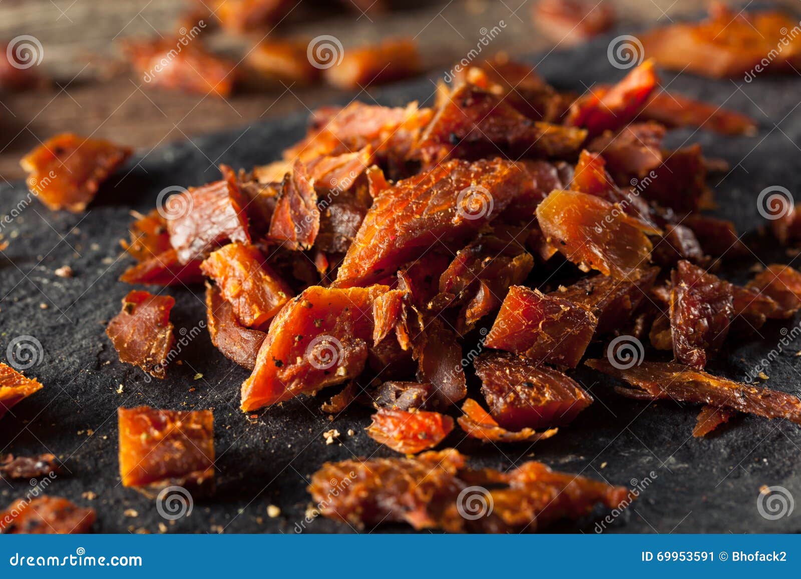 Dried Smoked Salmon Jerky stock image. Image of jerky - 69953591
