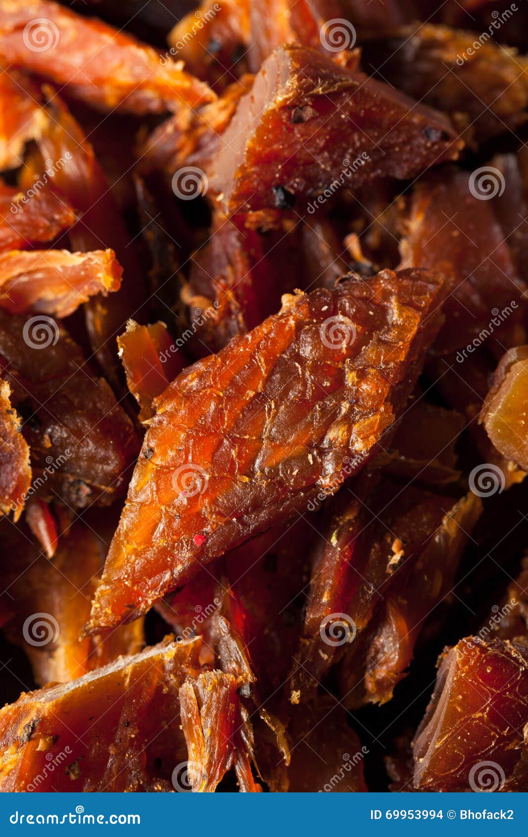 Dried Smoked Salmon Jerky stock photo. Image of smoke - 69953994