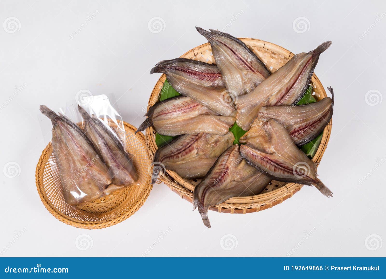 Dried Snake-head Fish on White Background Stock Photo - Image of ...