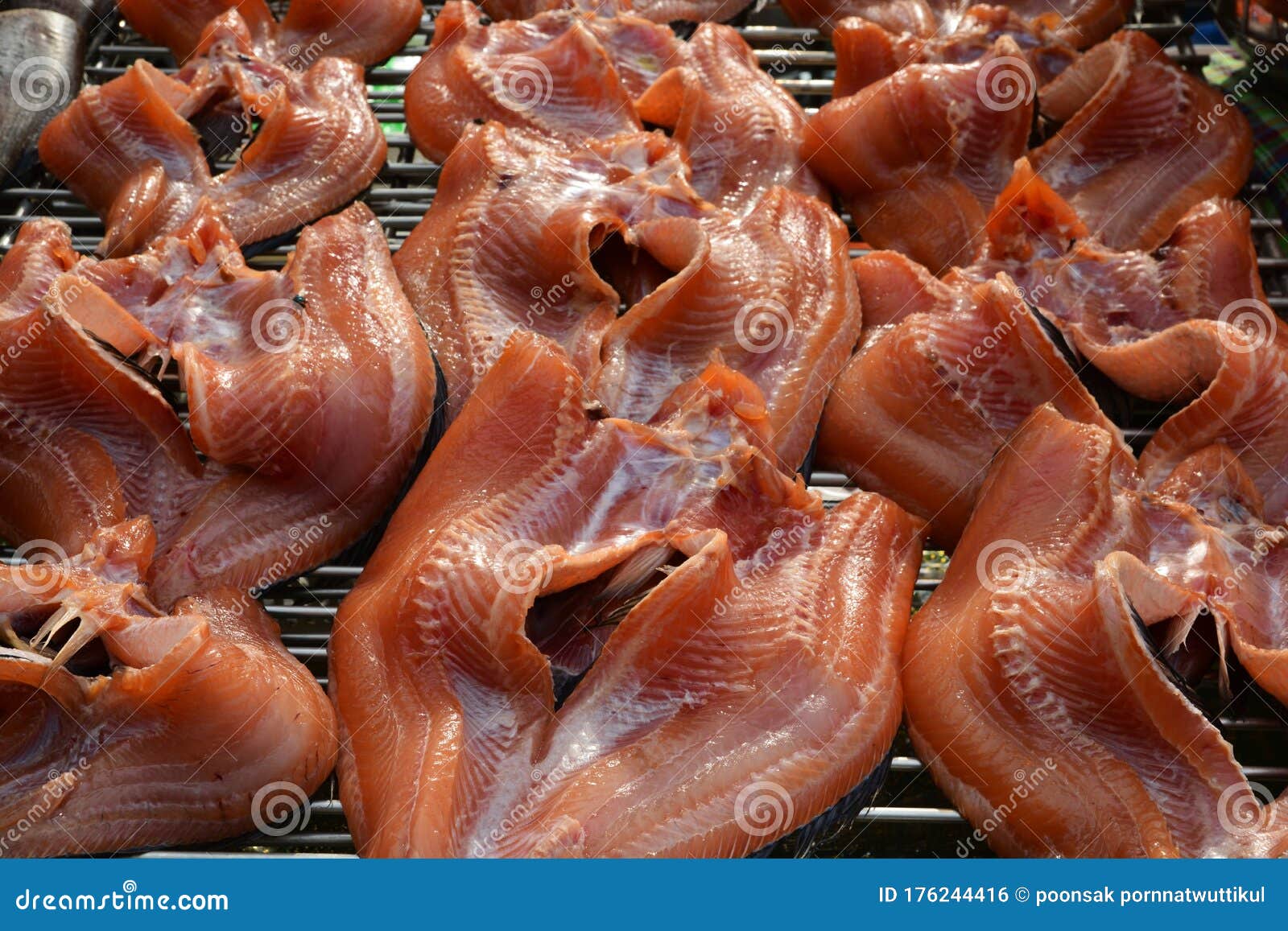 Dried Snakehead Fish, Thai Food Stock Photo - Image of meat, fresh ...