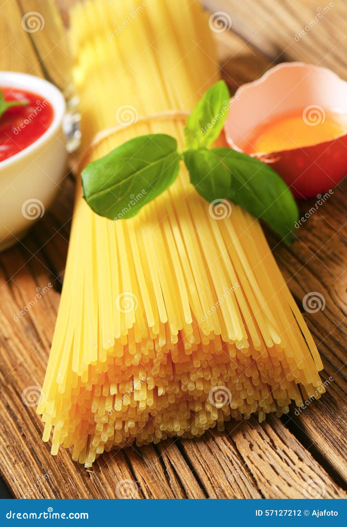 Dried Spaghetti and Tomato Puree Stock Photo - Image of rustic, passata ...