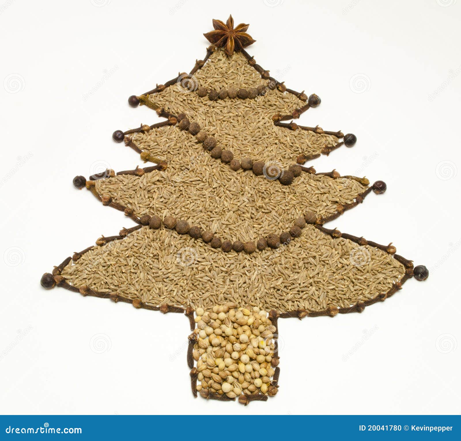 Dried Spice Christmas Tree stock photo. Image of juniper - 20041780