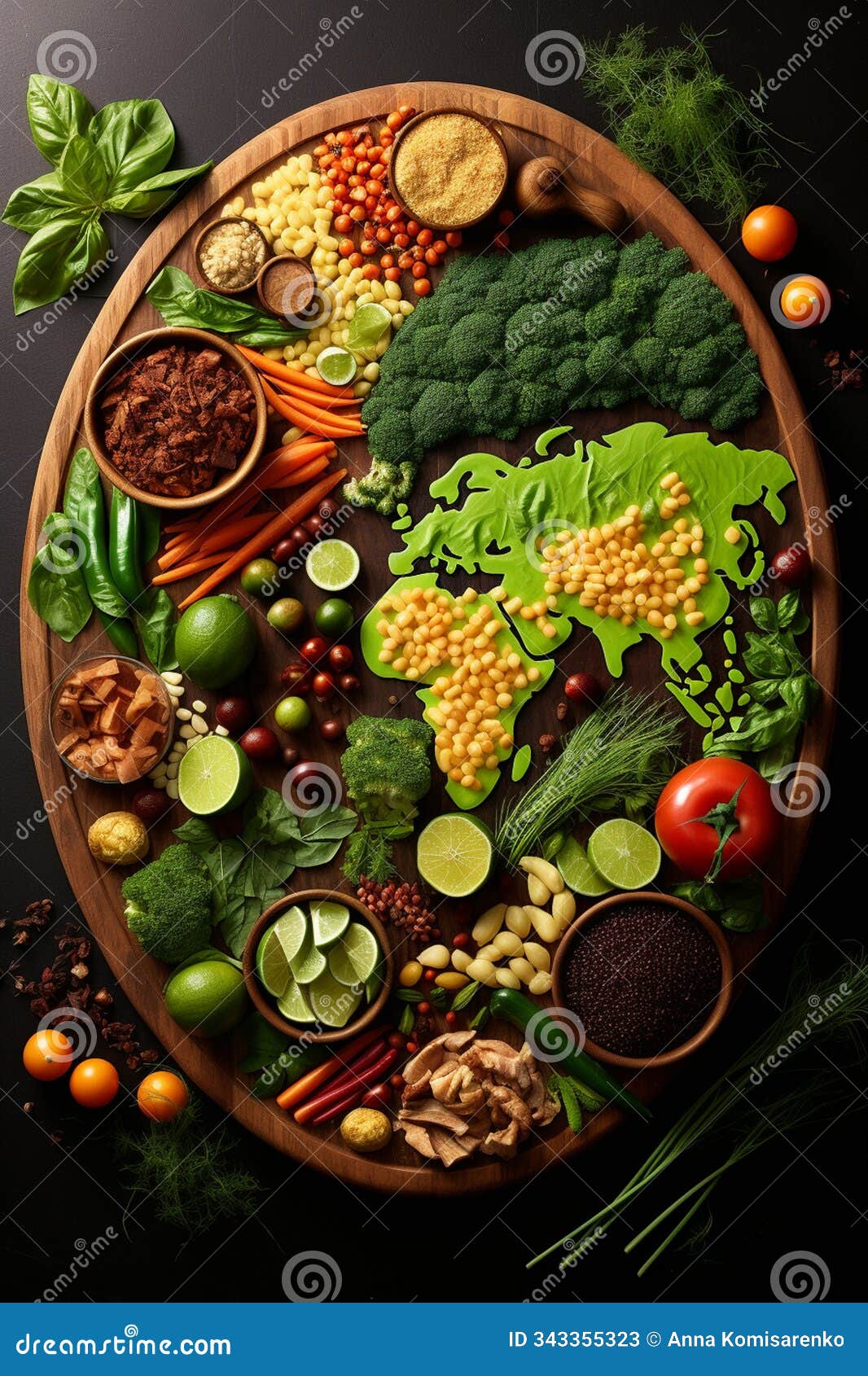 Dried Spices in World Map Shape Stock Image - Image of cuisine, spice ...