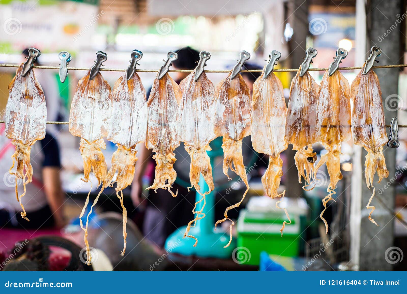Dried squid stock photo. Image of bokeh, ingredient - 121616404