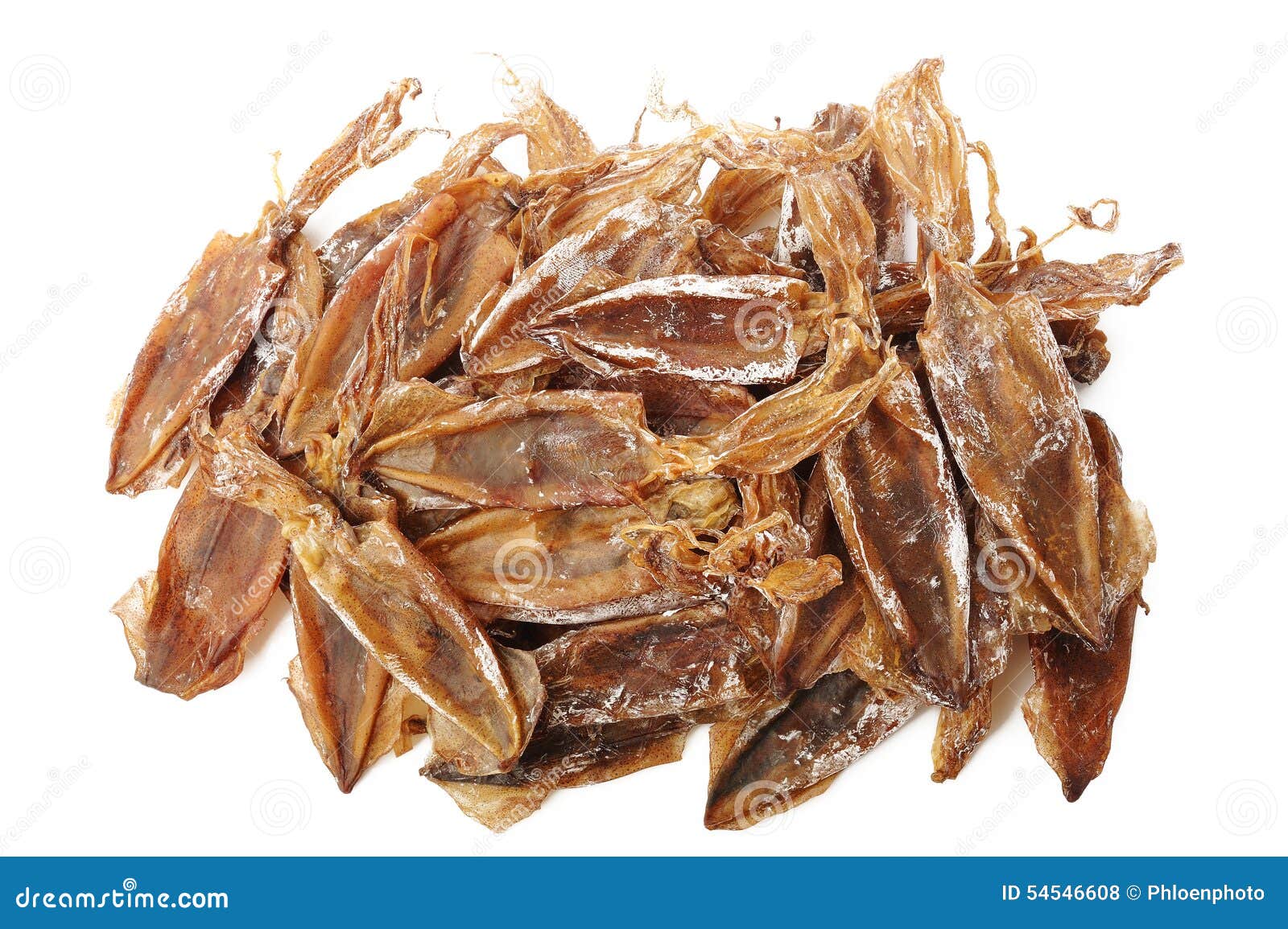 Dried Squid On White Background Stock Photo - Image: 54546608