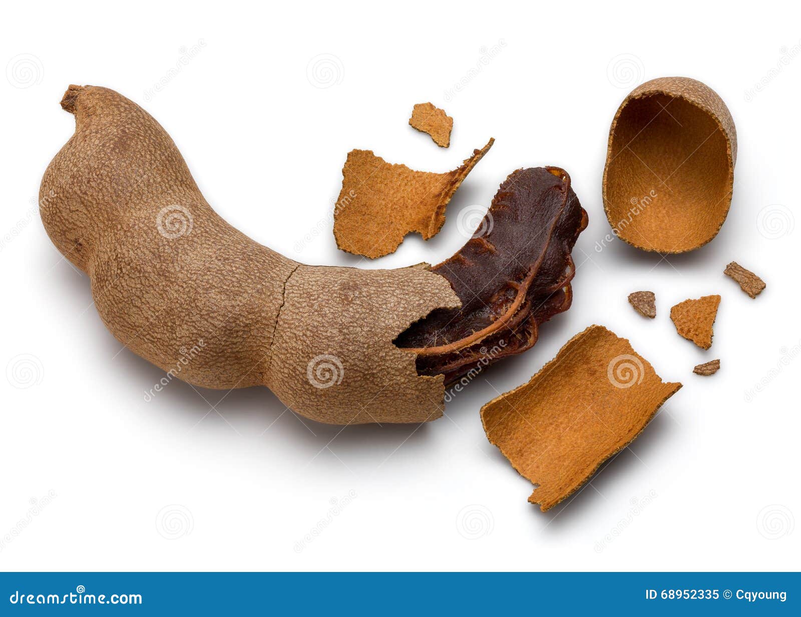 Dried Tamarind Fruit stock image. Image of flesh, break - 68952335