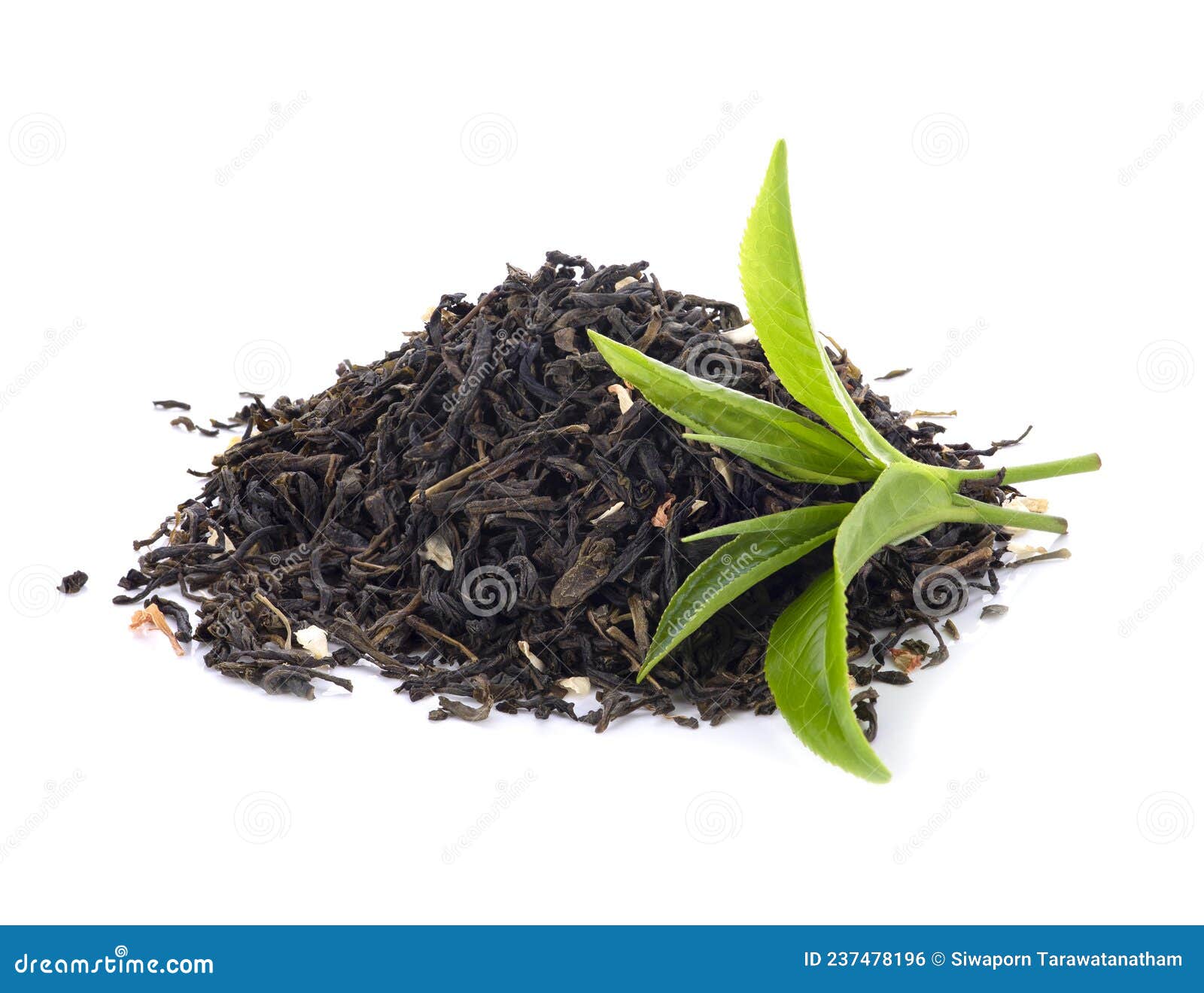 Dried Tea Leaves Isolated on White Background Stock Photo - Image of ...