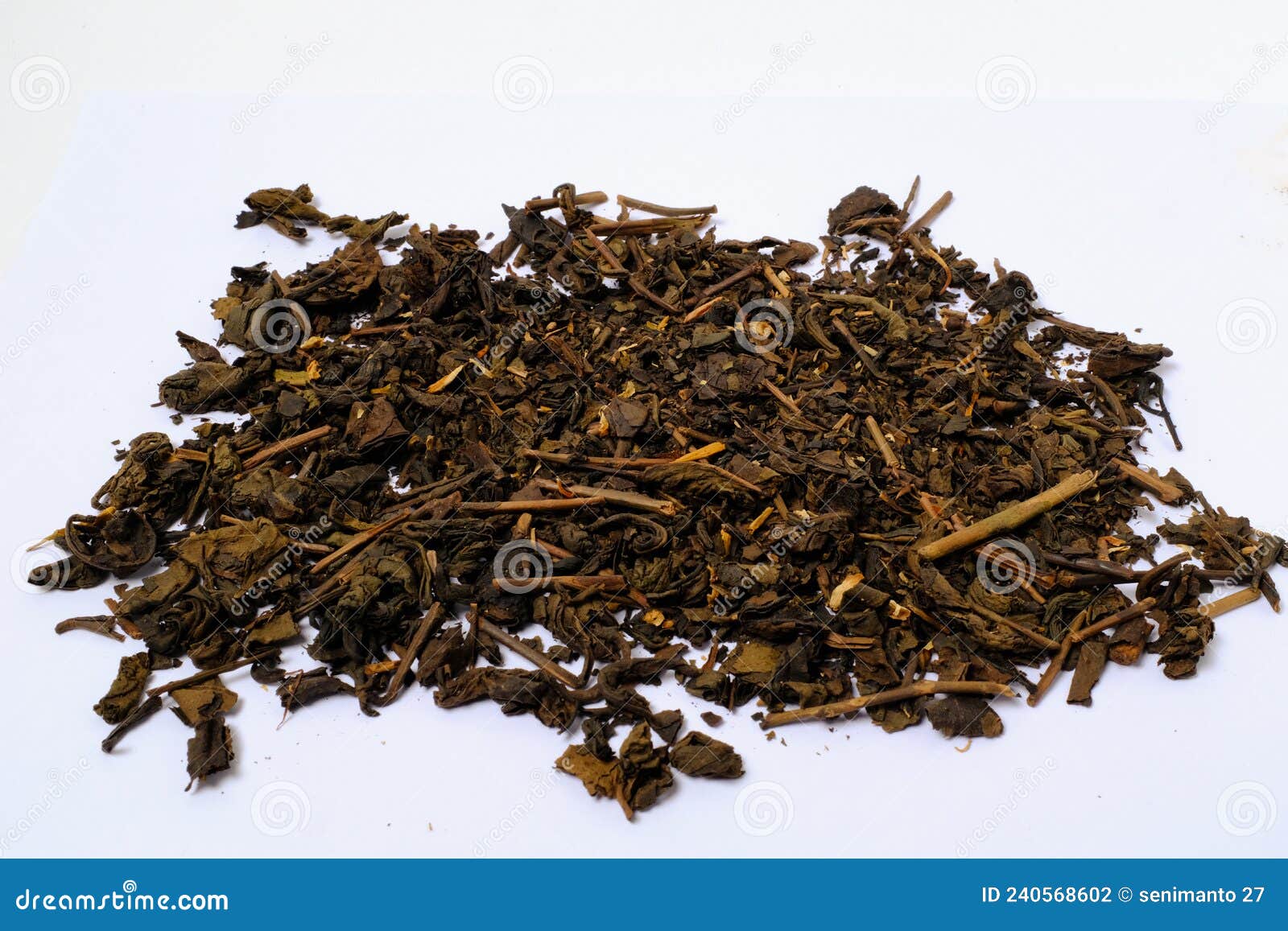 Dried Tea Leaves Isolated on a White Background Stock Photo - Image of ...