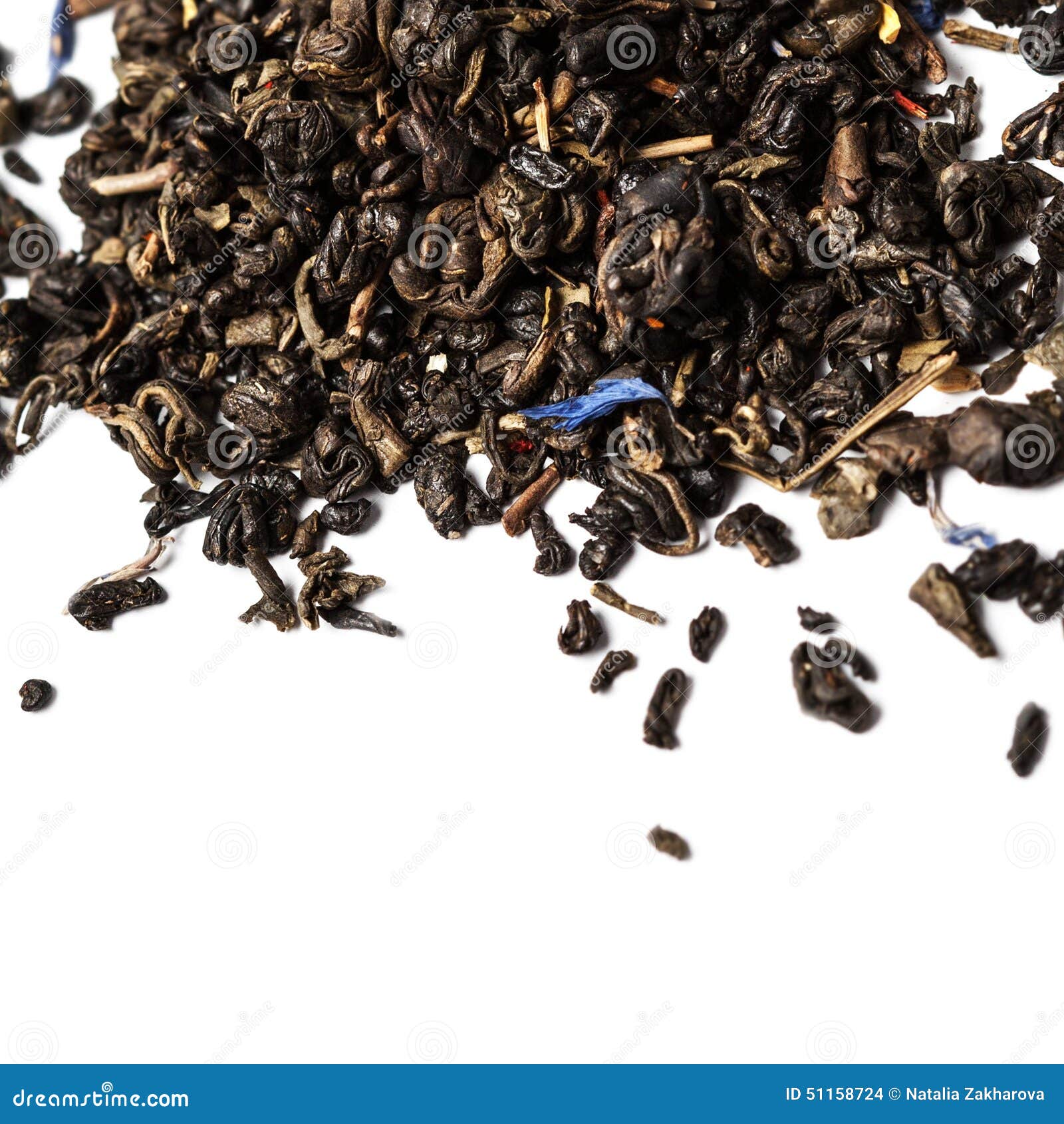 Dried Tea Leaves Isolated on a White Background Close Up. Stock Photo ...