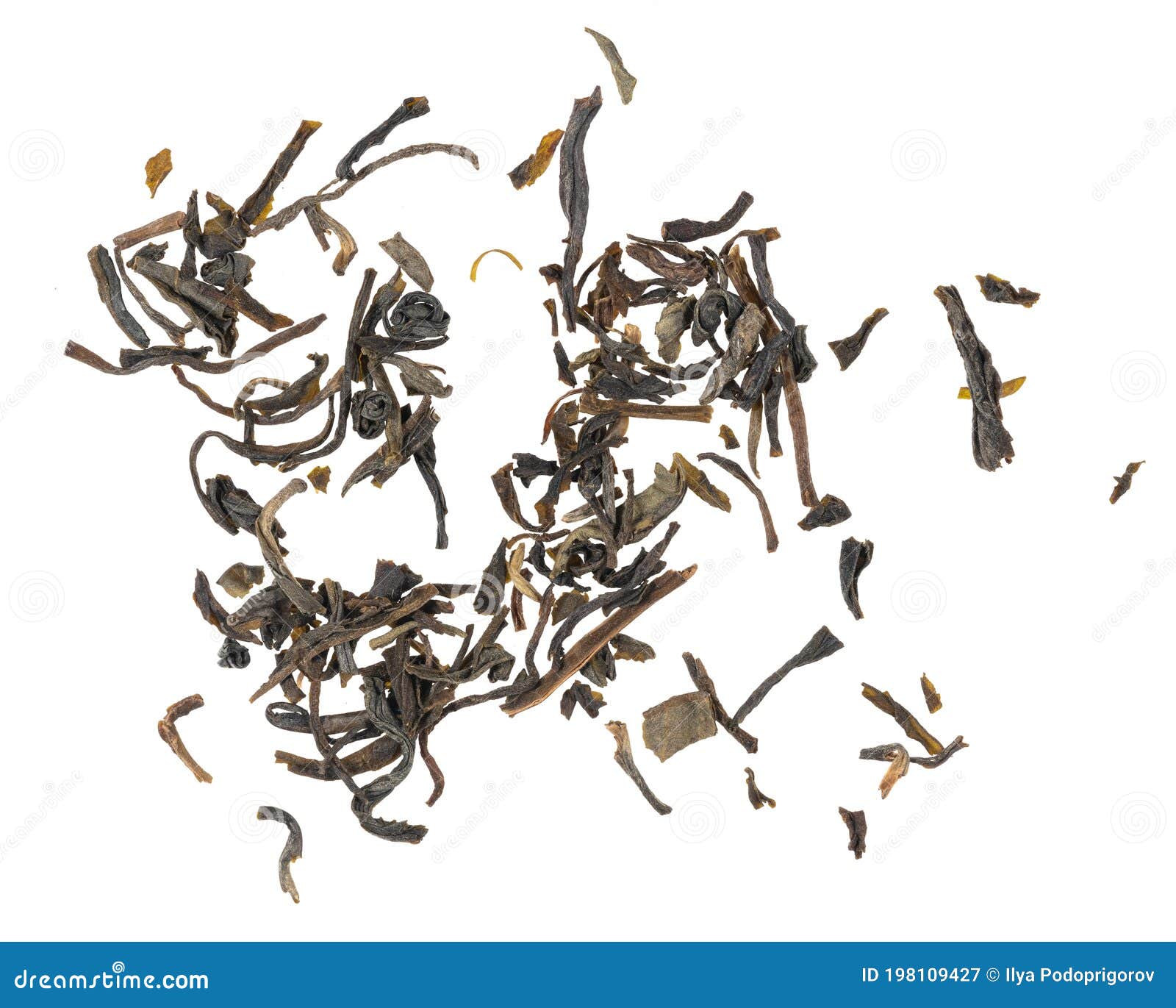 Dried Tea Leaves Isolated on White Background Texture Stock Image ...