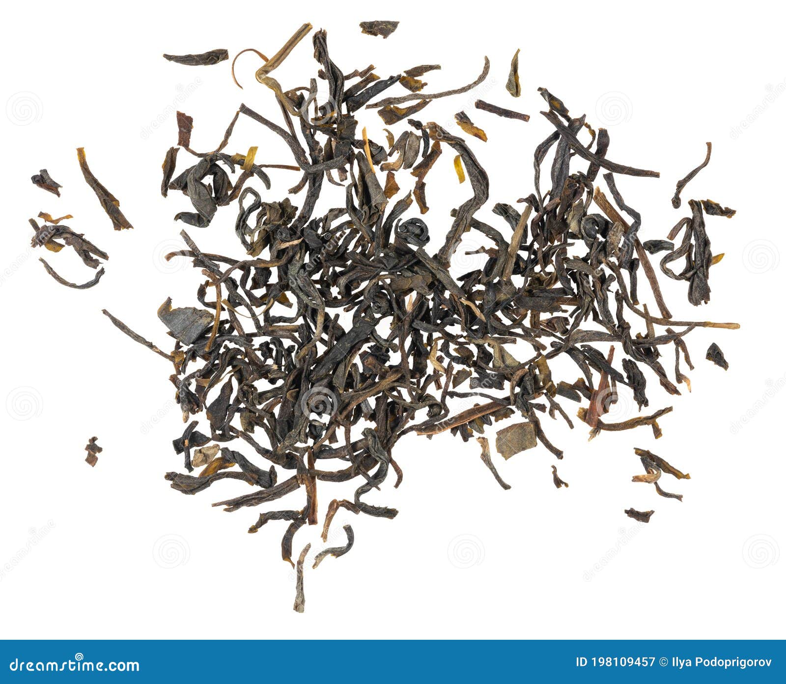 Dried Tea Leaves Isolated on White Background Texture Stock Image ...