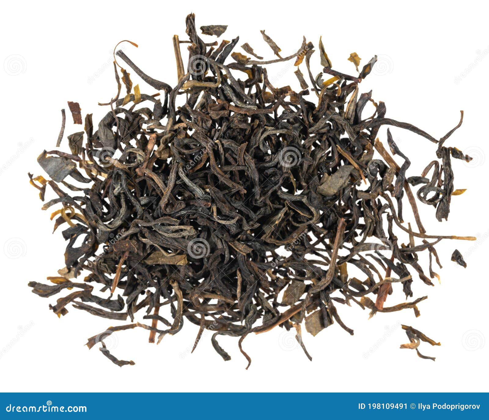 Dried Tea Leaves Isolated on White Background Texture Stock Image ...