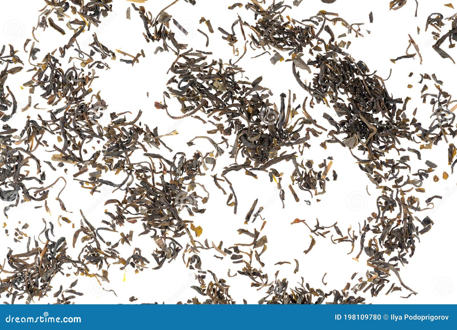 Dried Tea Leaves Isolated on White Background Texture Stock Photo ...