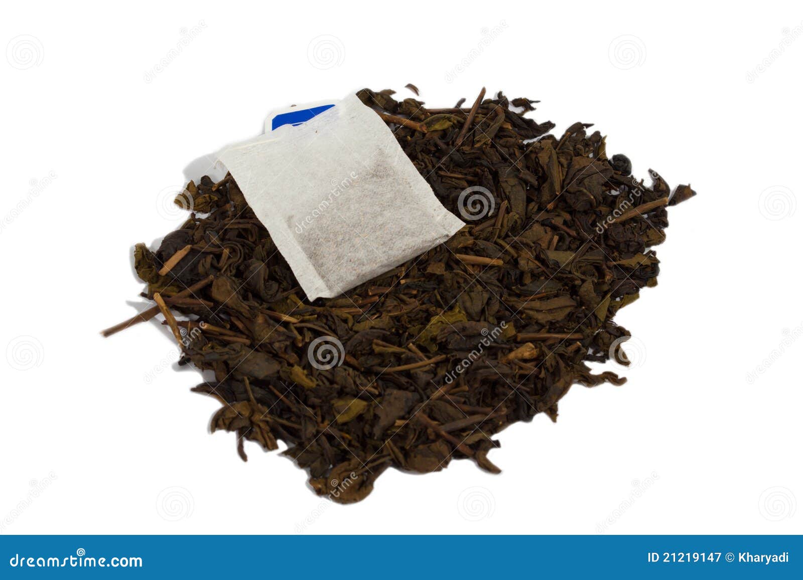 Dried tea and tea bag. stock image. Image of chinese - 21219147