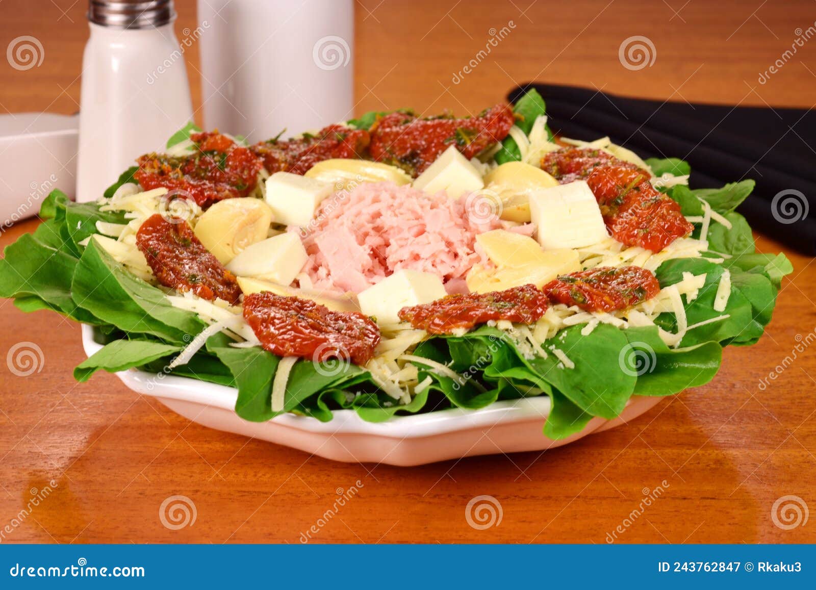 Dried Tomatos and Cold Cuts Salad Stock Image - Image of vitamin, salad ...