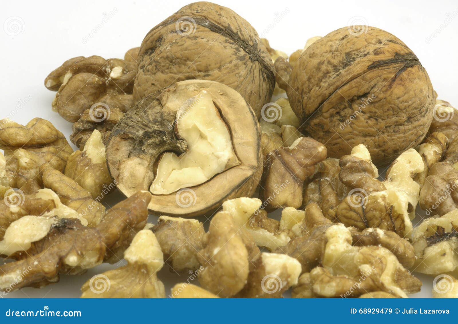 Dried walnuts with leaves stock image. Image of closeup - 68929479