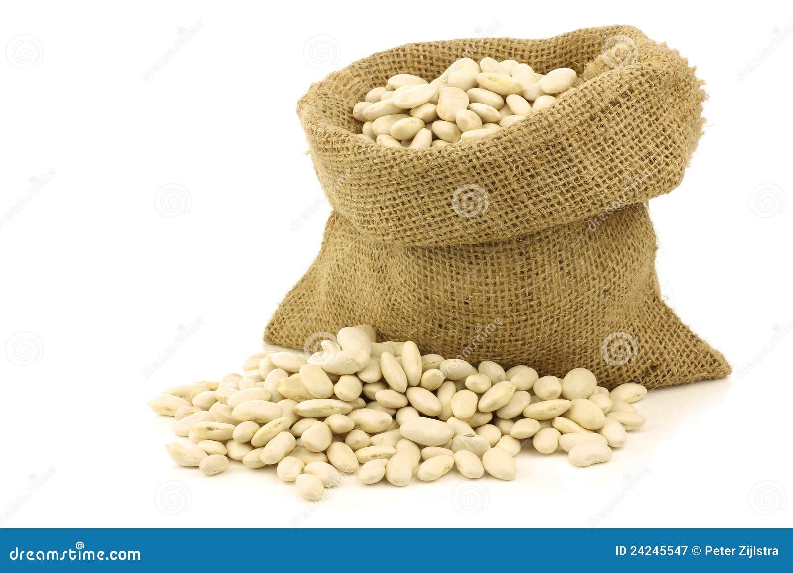 Dried White Beans In A Burlap Bag Stock Image - Image of agriculture ...