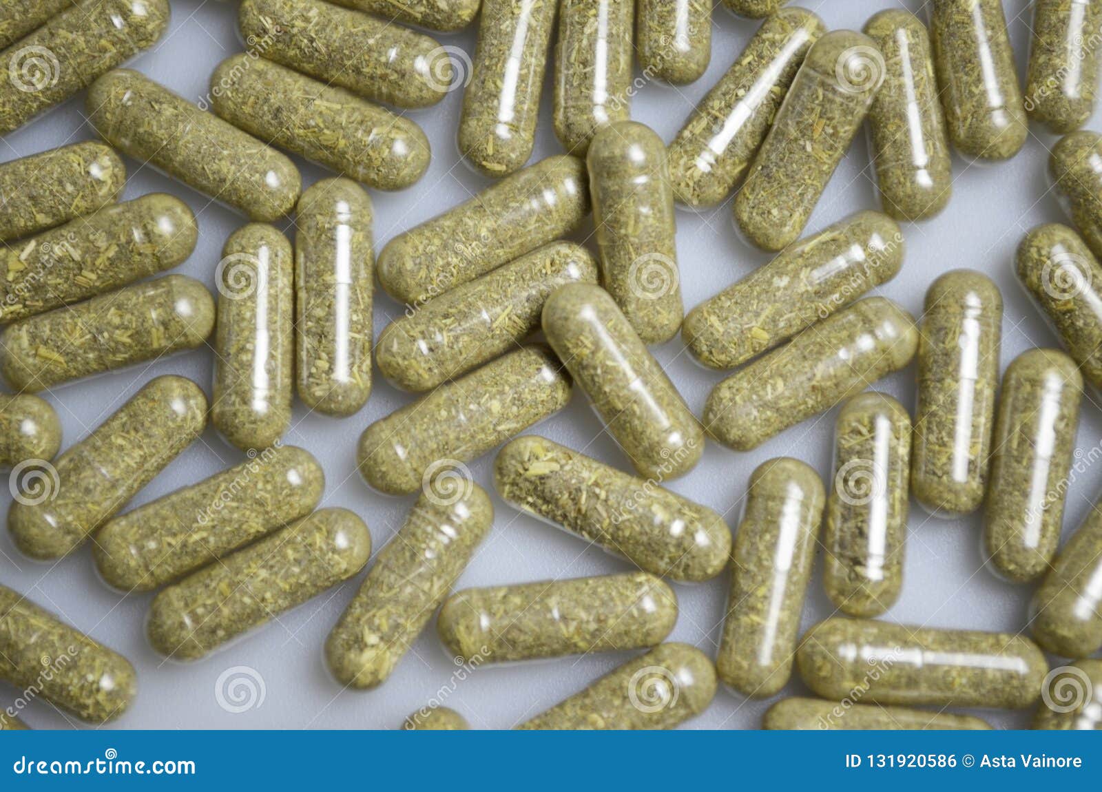Dried Wormwood Herb Capsules Stock Photo - Image of pill, diet: 131920586