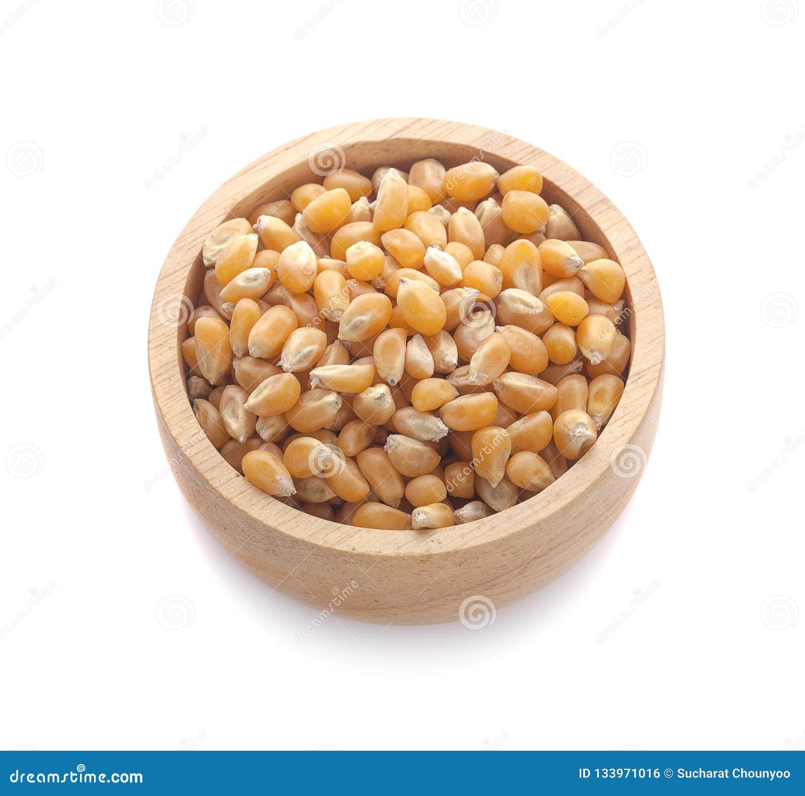 Dried Yellow Corn Kernels on White Background Stock Photo - Image of ...