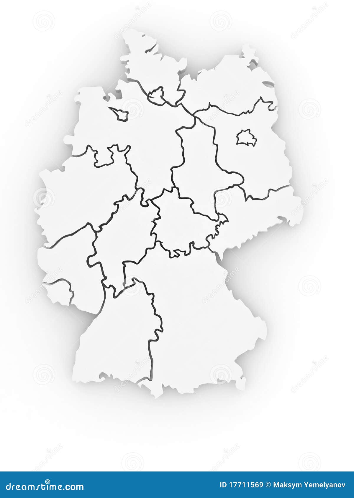 Driedimensionele Kaart Van Duitsland. 3d Stock Illustratie ...