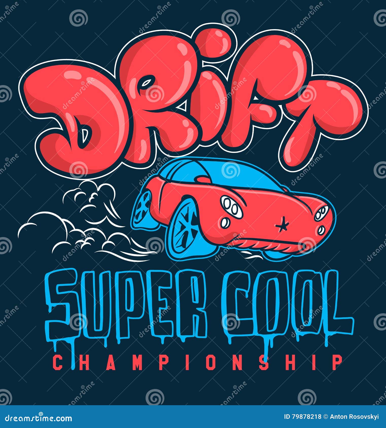 Drift Car Vector Design Print Stock Vector - Illustration of fast ...