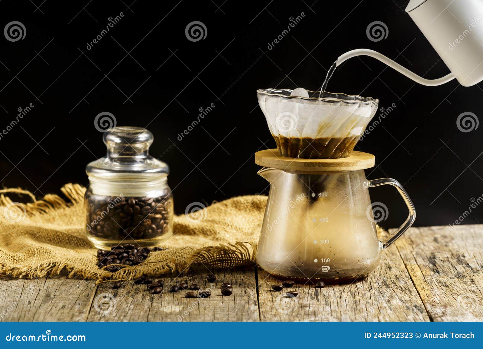 Drift coffee morning stock image. Image of morning, wooden - 244952323