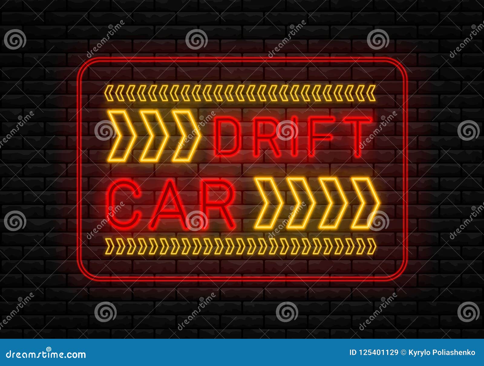Drift Show Racing. stock vector. Illustration of fiery - 125401129