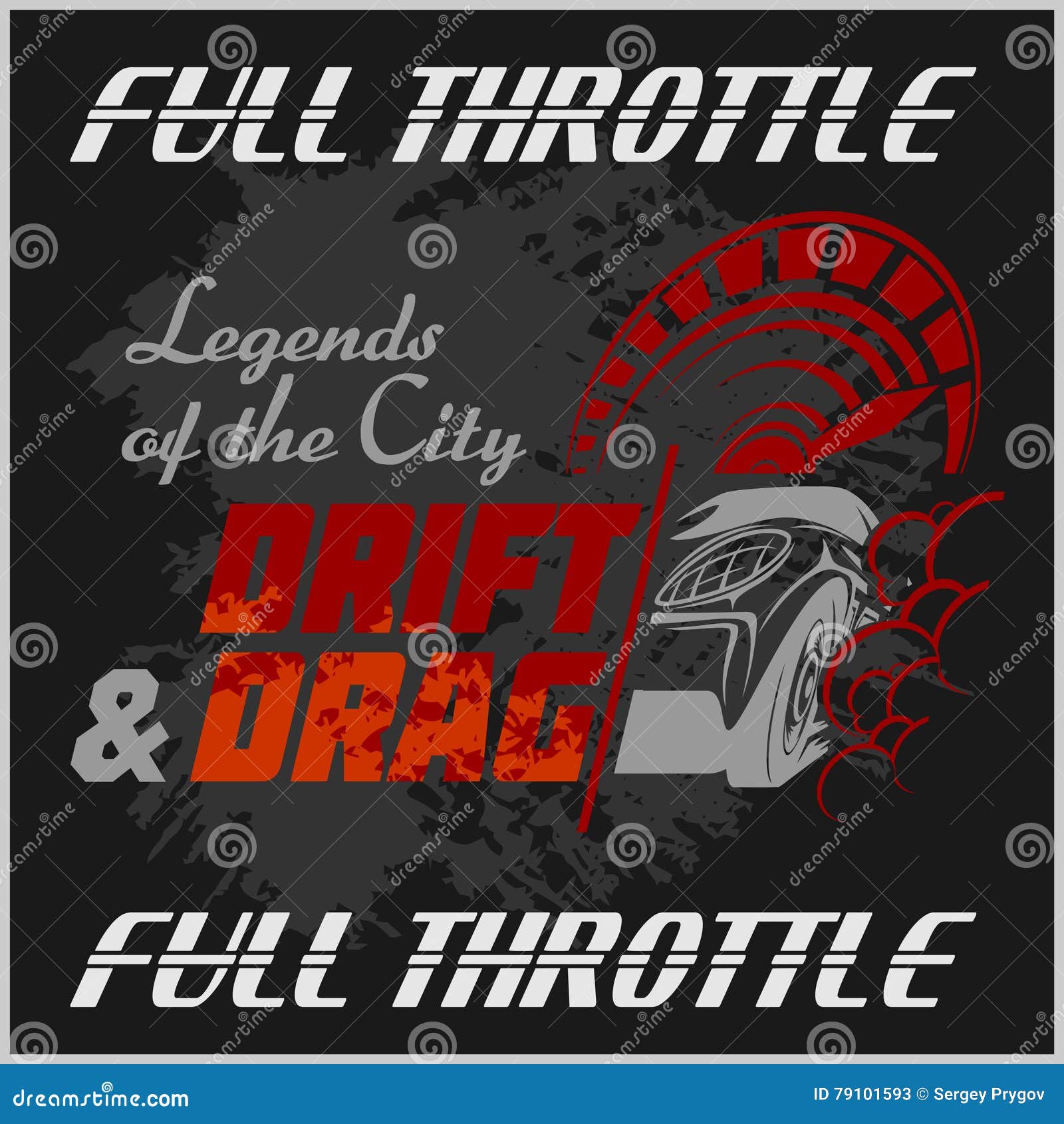 Drift Club Poster Or Web Banner. Sport Car Drifting On Race Track ...