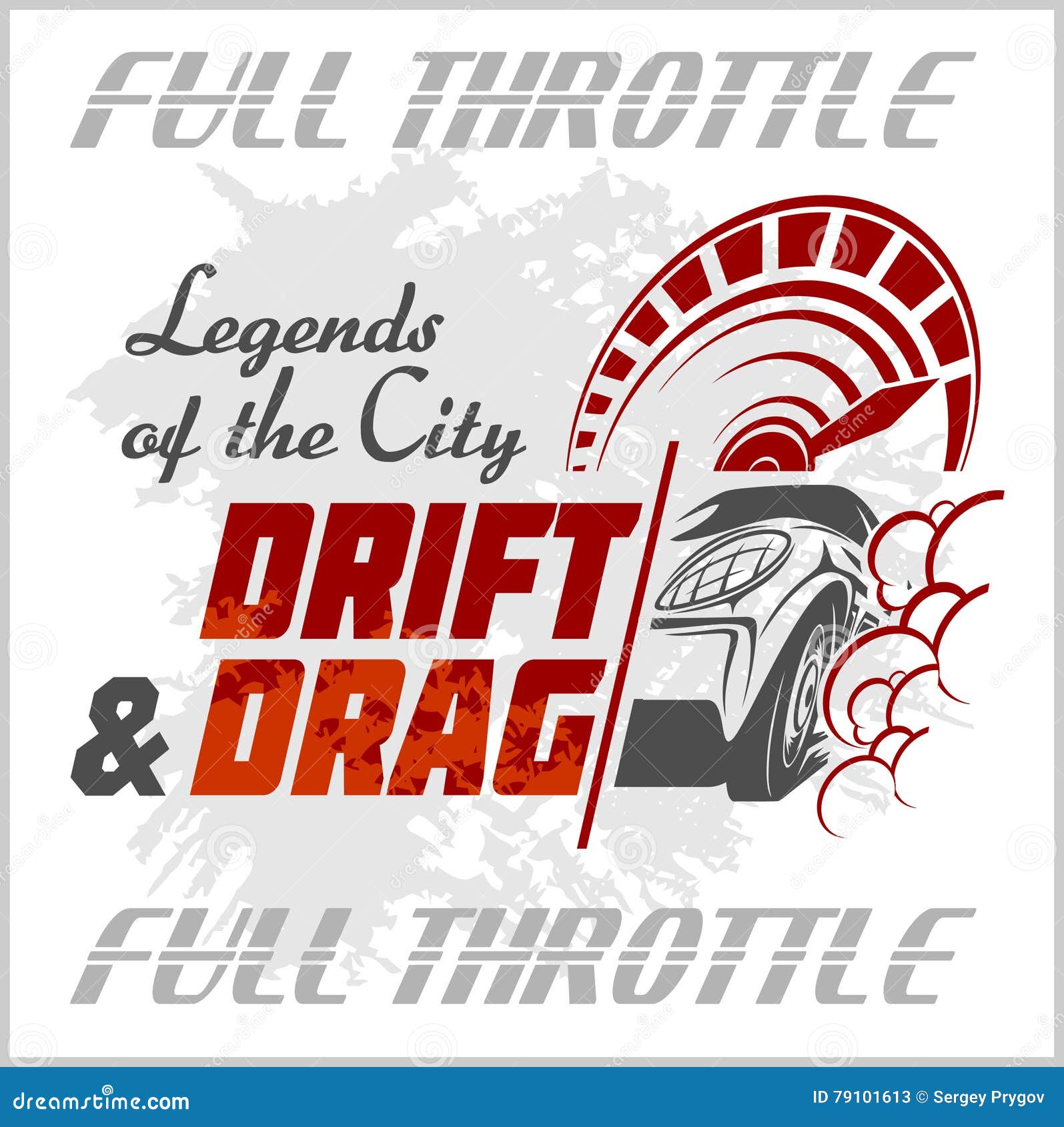Drift Club Poster Or Web Banner. Sport Car Drifting On Race Track ...