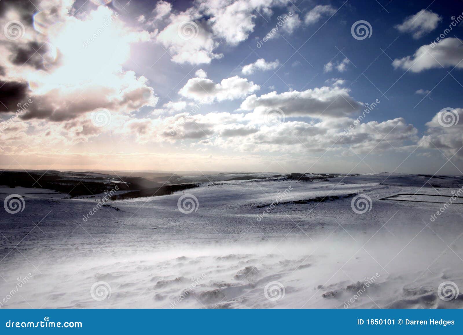 Drifting snow in sunlight stock image. Image of landscape - 1850101