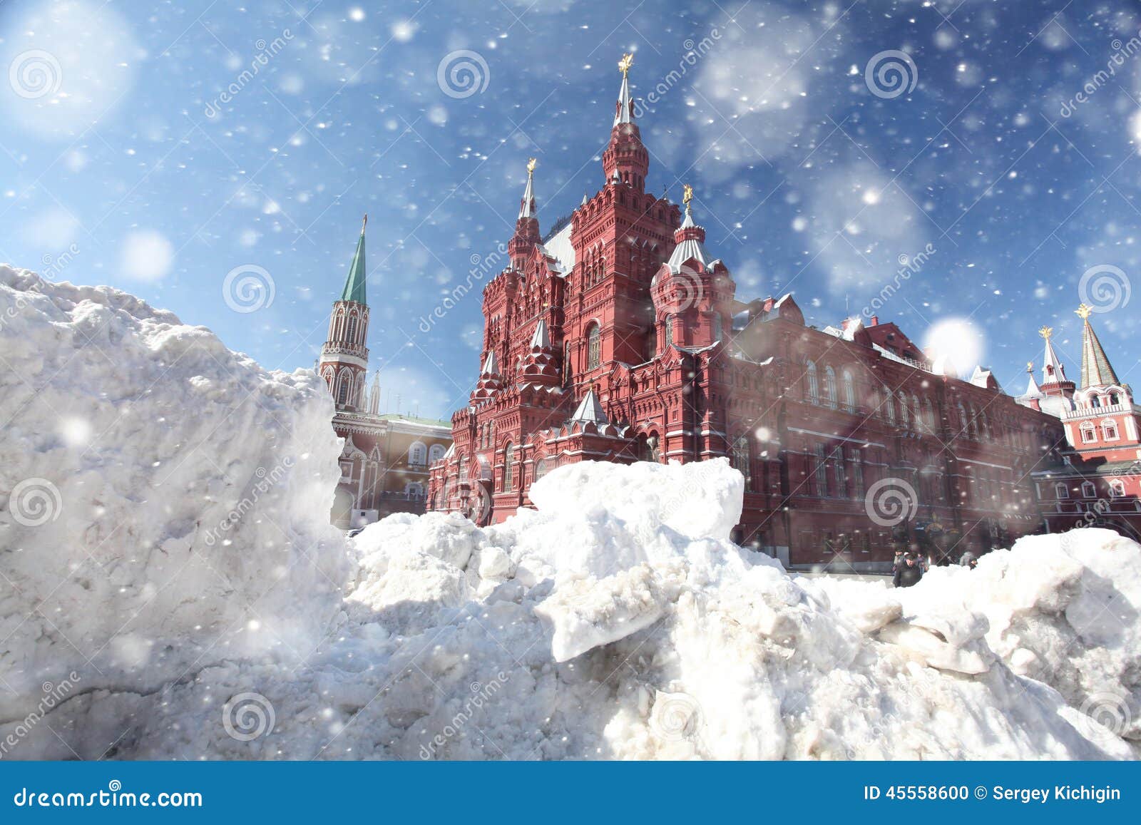 Drifts of Snow on Red Square in Moscow Stock Photo - Image of outdoors ...