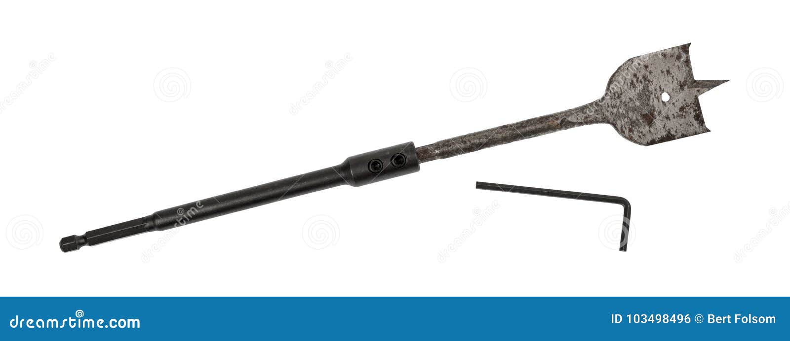 Drill Bit Extension with an Old Spade Bit Plus Hex Key Stock Photo ...