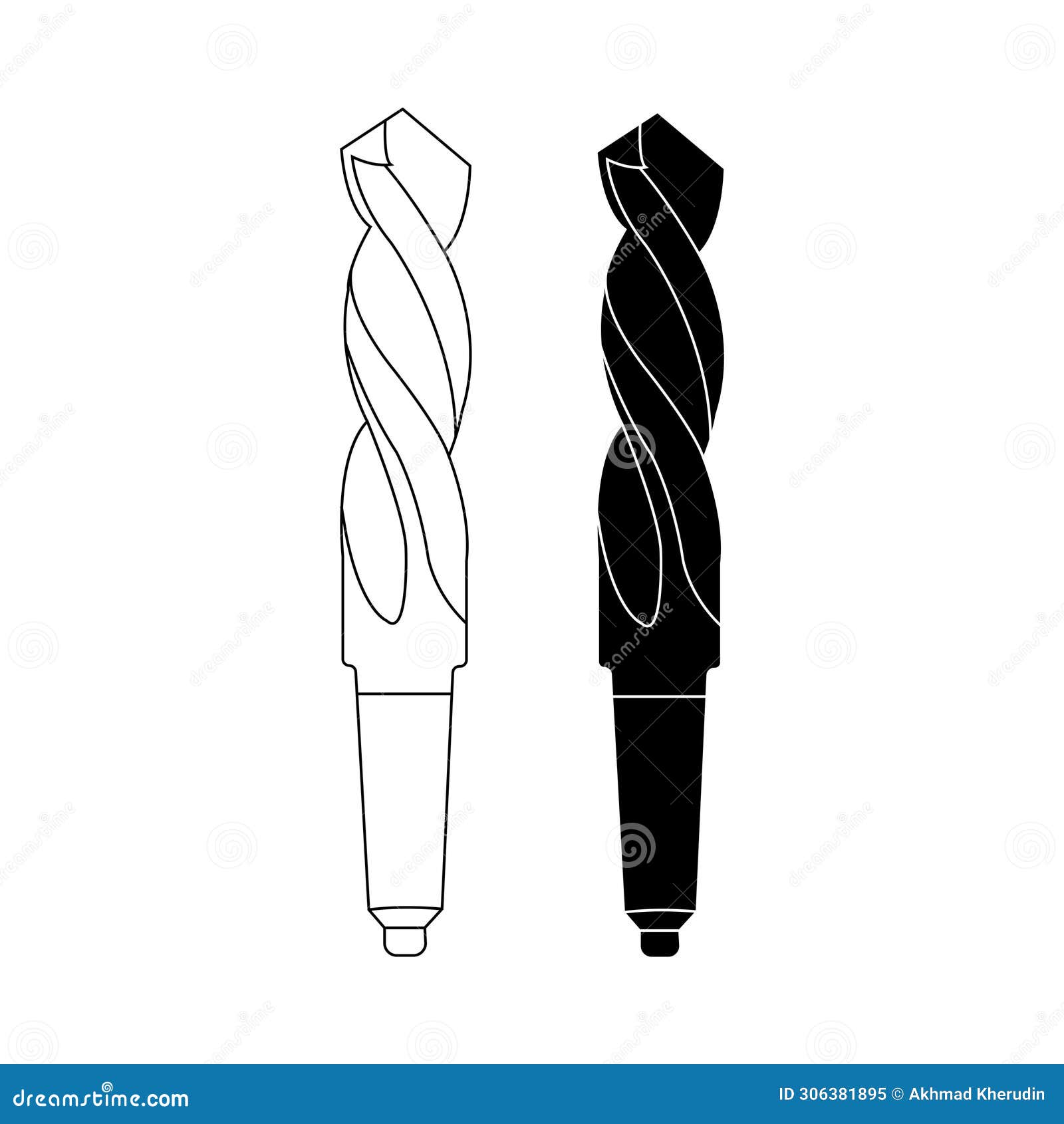 Drill bit icon stock vector. Illustration of isolated - 306381895